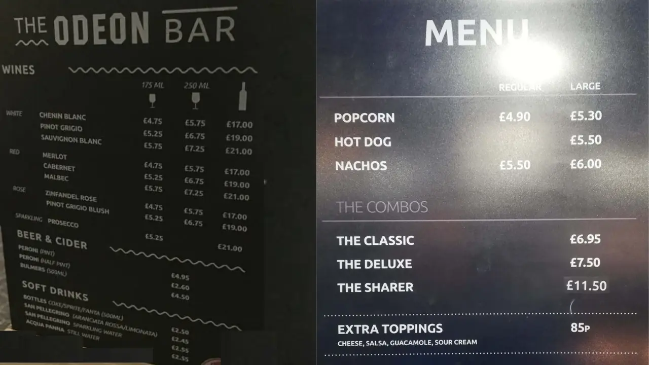 ODEON Cinema Food Prices Locations Updated 2025