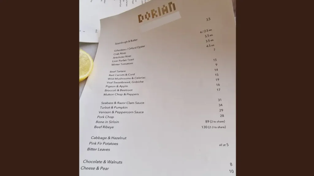 Dorian Restaurant Menu Price Locations Updated 2025