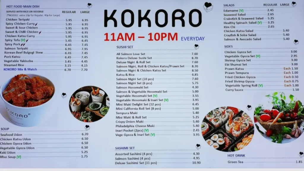 Kokoro Menu Price Locations Updated 2025