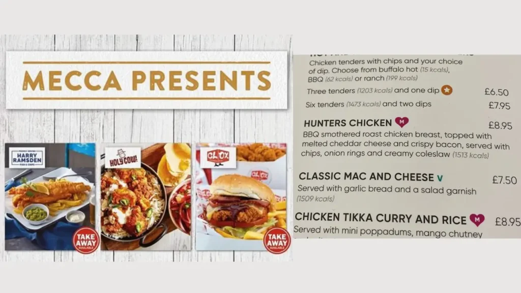 Mecca Bingo Food Menu Price Locations Updated 2025