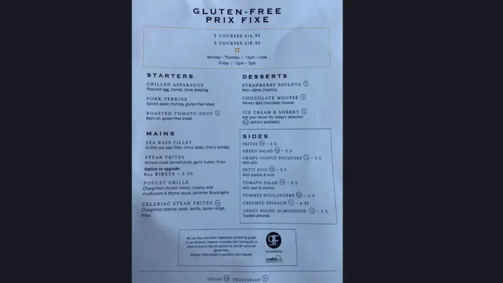 Côte Fixed Price Menu Price Locations Updated 2025